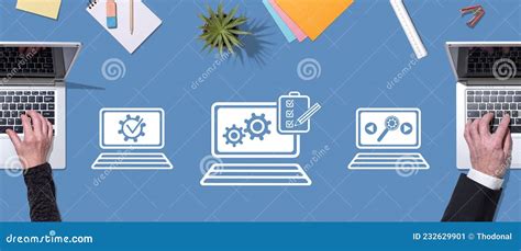 Software Testing Blue Word Cloud Horizontal Variant Royalty Free Stock
