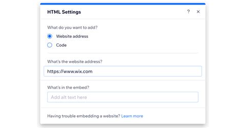 Wix Editor Embedding A Site Or A Widget Help Center