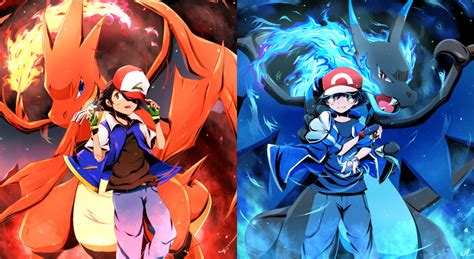 Ash Ketchum Charizard Mega Charizard X And Mega Charizard Y Pokemon And 1 More Drawn By