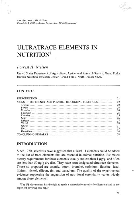 Pdf Ultratrace Elements In Nutrition