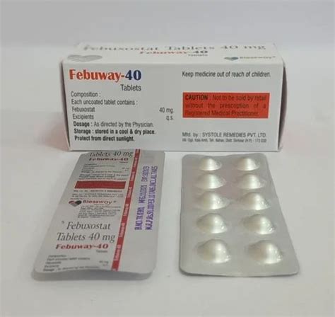Febuxostat Tablets 40mg At ₹ 118 9 Box Sector 12a Panchkula Id 25368479162