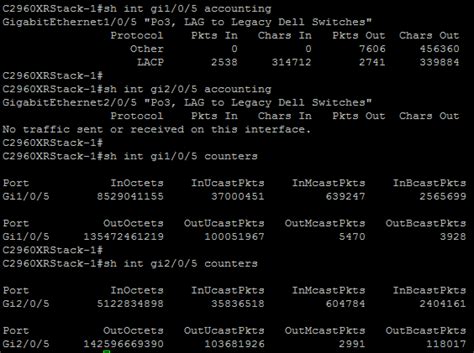 Show Interface Accounting Vs Show Interface Counters Cisco Community