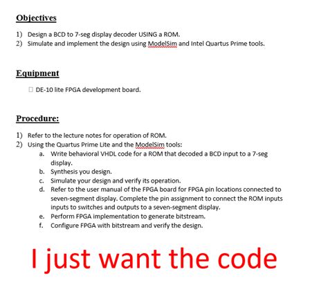Solved Objectives Design A BCD To Seg Display Decoder Chegg