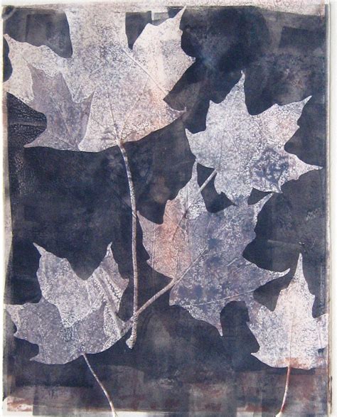 Monotype Print By April Jordan Nature In Monochromatic Botanical Prints Monoprint Painted