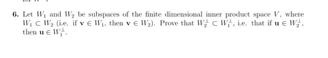 Solved Let W1 And W2 Be Subspaces Of The Finite Dimensional