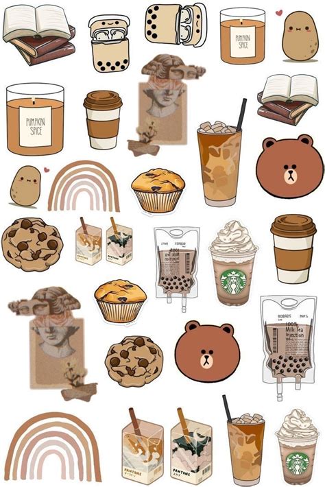 Coffee And Desserts Are Arranged On A White Background