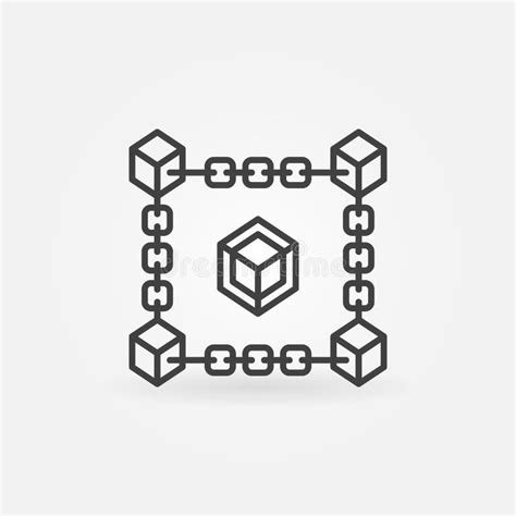 Block Chain Vector Line Icon Blockchain Technology Symbol Stock Vector Illustration Of