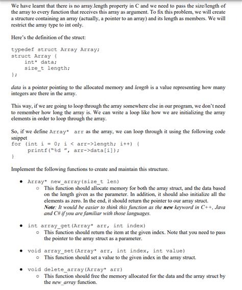 Solved We Have Learnt That There Is No Arraylength Property
