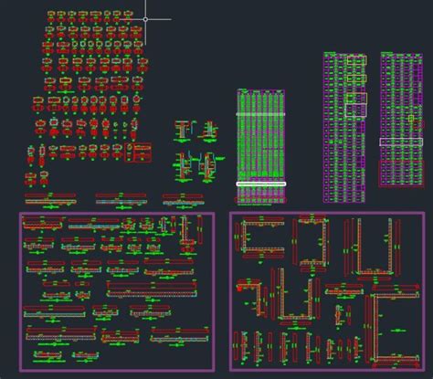 Columns And Shear Walls Details Autocad Free Drawing