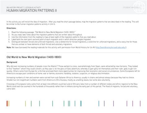 Lesson 8 1 Activity Human Migration Patterns Ii Pdf