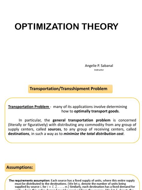 Optimization Theory Pdf Mathematical Optimization Cargo