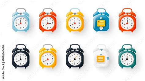 Colorful Icons Representing Various Elements Of Event Scheduling And Time Management Including