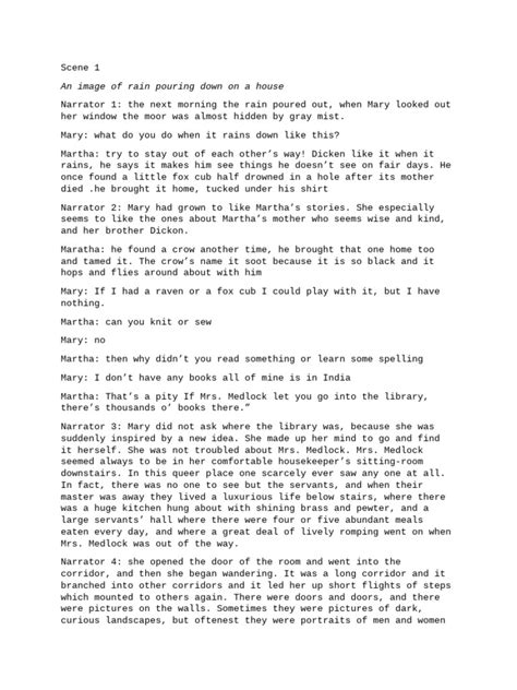 The Secret Garden Script Pdf