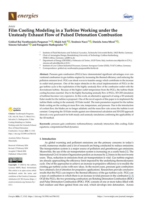 Pdf Film Cooling Modeling In A Turbine Working Under The Unsteady