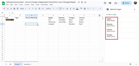 How To Create A Dependent Drop Down List In Google Sheets