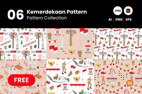 Pattern Indonesia Independence Day Git Aset