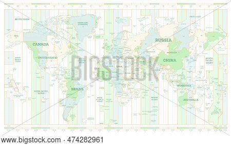 World Time Zones Map Vector Photo Free Trial Bigstock