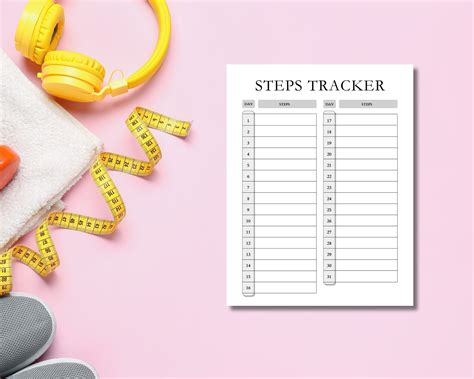 Step Tracker Digital Step Tracker List Printable Step Tracker