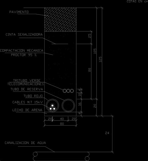 Underground Electrical And Water Lines Crossing Detail Dwg Detail For