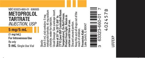 Metoprolol Fresenius Kabi Usa Llc Fda Package Insert