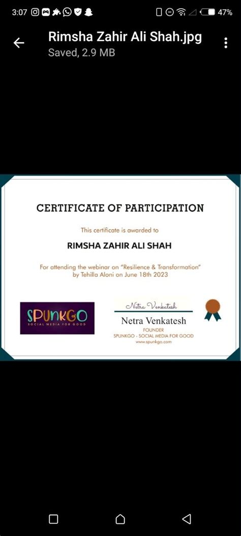 Rimsha Zahir Ali Shah On Linkedin It Was An Excellent Webinar 😊 Thank You Spunk Go