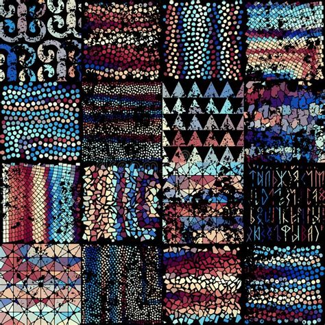 Vector Seamless Mosaic Art Pattern Art Background Stock Illustration Illustration Of Vintage
