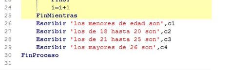 algoritmos resueltos en PSeInt combinación de estructuras