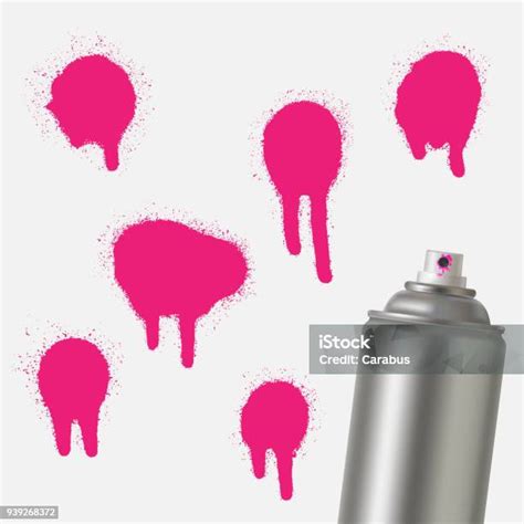 낙서 스프레이 핑크 자리 집합입니다 벡터 스프레이 페인트 명소입니다 0명에 대한 스톡 벡터 아트 및 기타 이미지 0명 개체 그룹 검은색 Istock