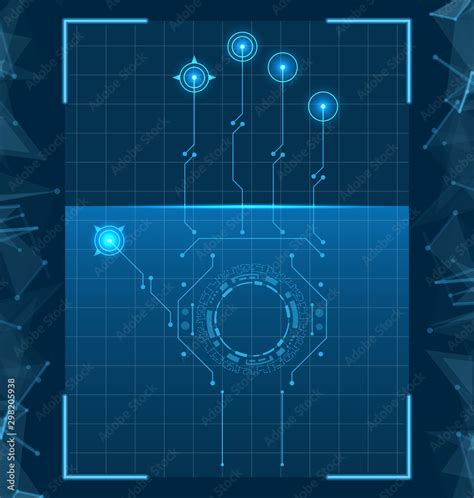 Fingerprint Scanner Authentication Identification Recognition System HUD Stock Vector Adobe