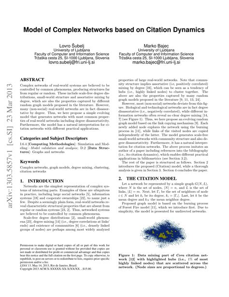 PDF Model Of Complex Networks Based On Citation Dynamics