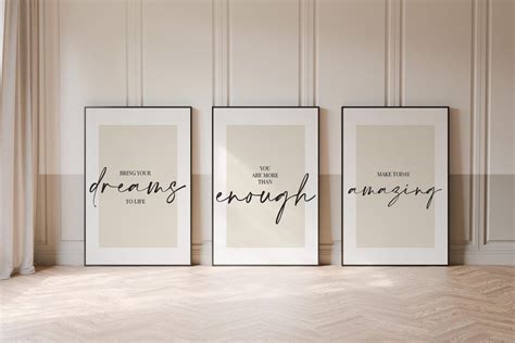 Set Of 3 Modern Quotation Prints Quotation Prints Teen Wall Art
