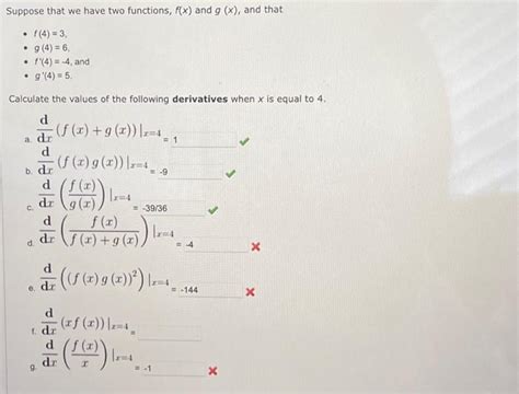 solved suppose that we have two functions f x and g x