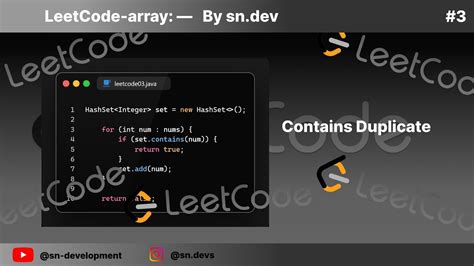 Contains Duplicate Java Hashset Youtube