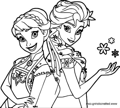 Anna And Elsa Hugging Coloring Page Coloring Pages