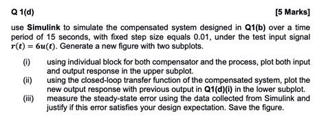 Solved Q 1b 8 Marks Use Matlab And Frequency Response