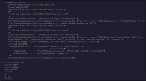 Unable To Install Sumnekolua · Issue 271 · Williambomannvim Lsp Installer · Github