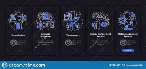 Digital City Infrastructure Onboarding Mobile App Page Screen Stock Vector Illustration Of