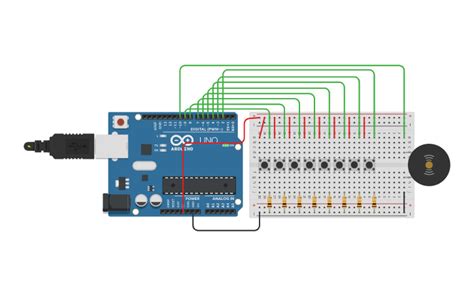 Circuit Design Digital Button Keyboard Tinkercad