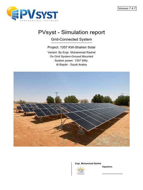 Pv Simulation Report Pdf Solar Panel Photovoltaics