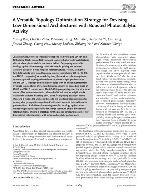 A Versatile Topology Optimization Strategy For Devising Low‐dimensional Architectures With