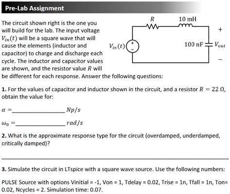 Pre Lab Assignment The Circuit Shown Right Is The One You Will Build