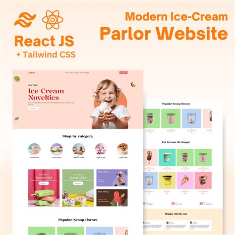 Modern Ice Cream Shop Website Using React Js And Tailwind Css — K2infocom Buymeacoffee