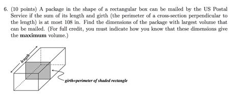 Solved A Package In The Shape Of A Rectangular Box Can Be