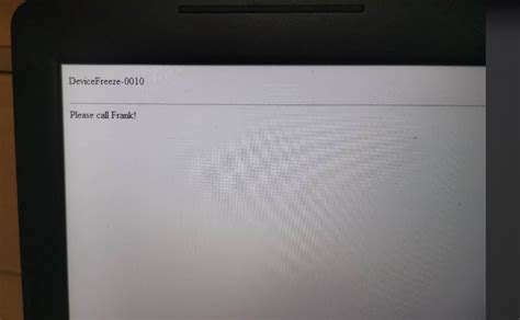 Receiving Device Freeze Message DELL Technologies