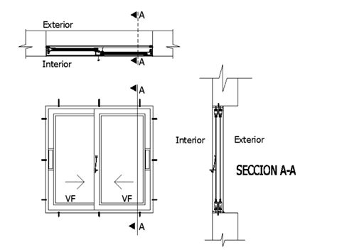 Sliding Window In Autocad Download Cad Free 11803 Kb Bibliocad