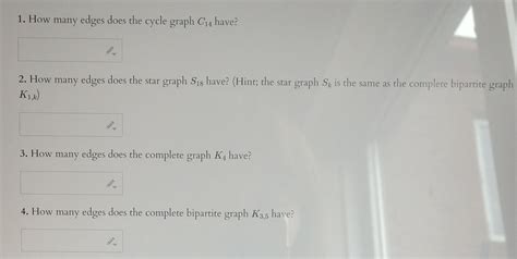 solved 1 how many edges does the cycle graph c14 have 2
