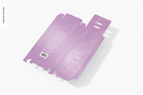 Premium Psd Rectangular Unfolded Box Mockup Right View