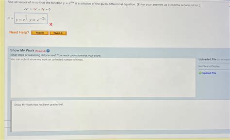 Solved Find All Values Of M So That The Function Y Emx Is Chegg