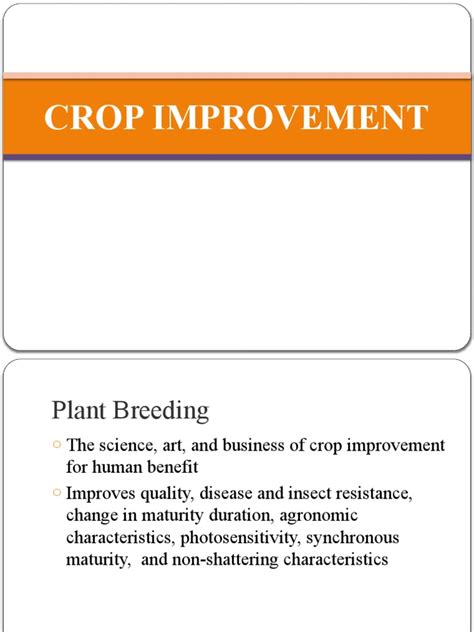 Unit 8 Crop Improvement Pdf Plant Breeding Natural Selection