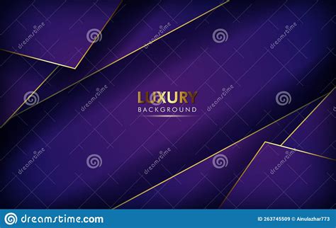 Luxurious Abstract Purple Gradient Golden Line With Overlap Layers Background Stock Vector